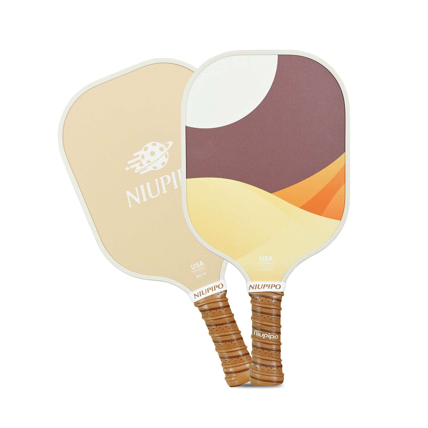 Niupipo Geometric Irregular Desert Pickleball Paddles Set of 2